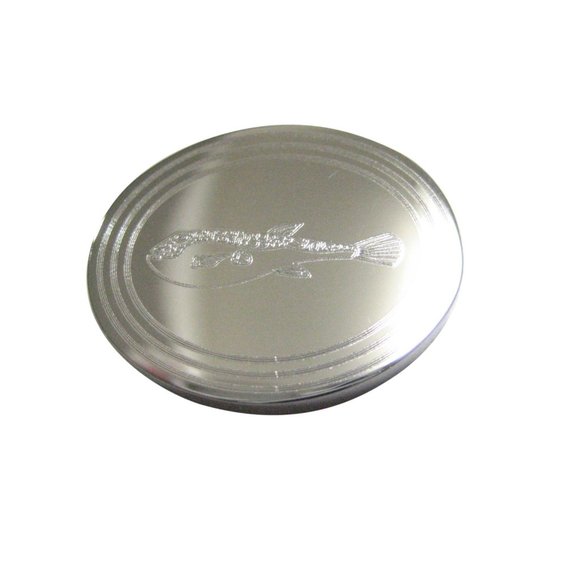 Kiola Designs | Accessories | Silver Toned Etched Oval Puffer Fish ...